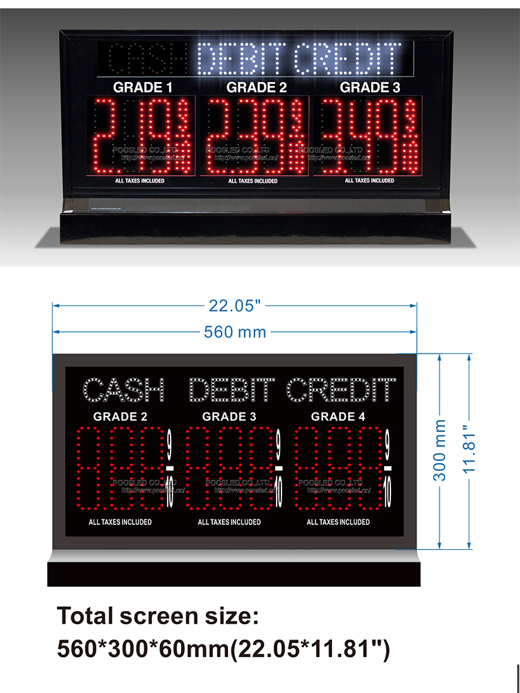 Led Gas Price Changer With Cash Credit Debit 5.0” PCB Digits - Buy led ...