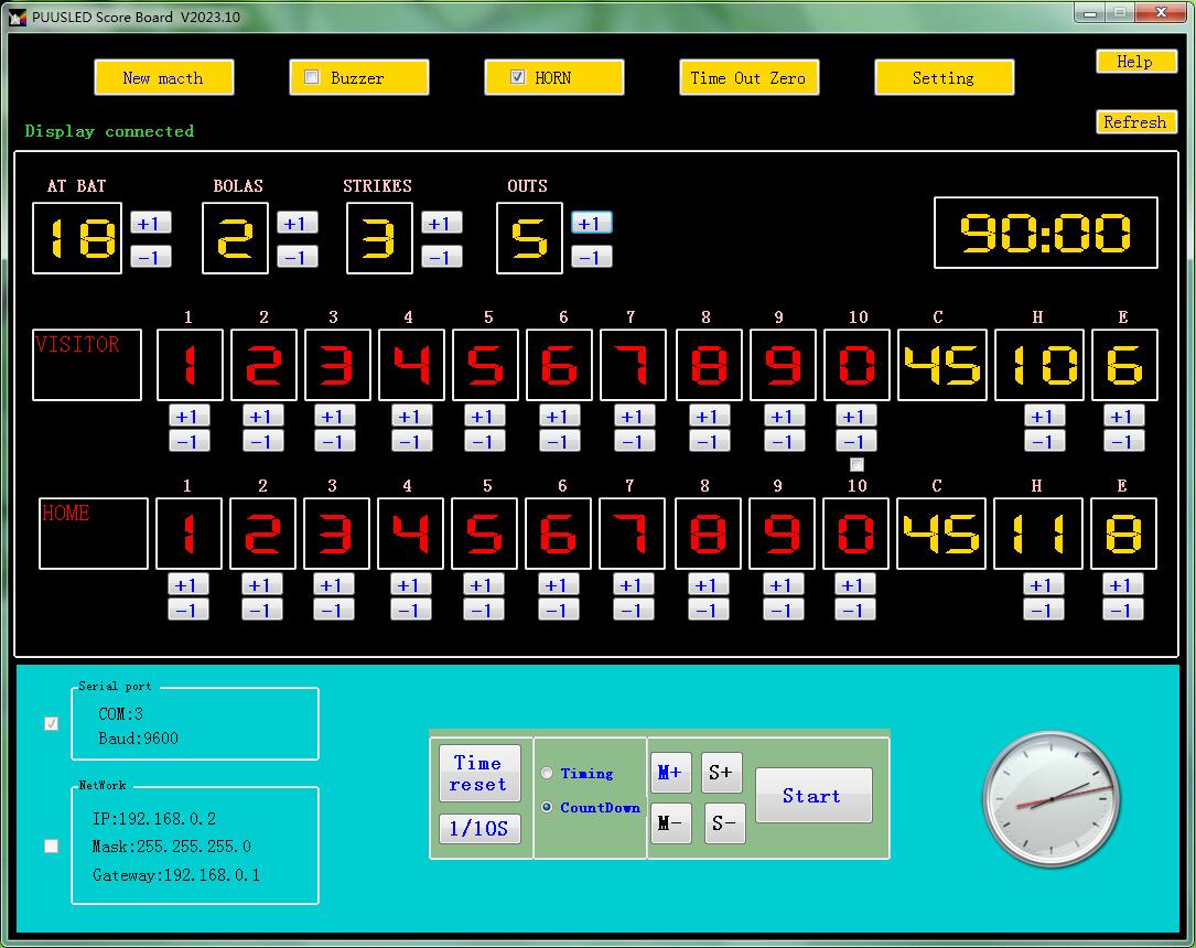 PUUSLED WEEKLY--LED Baseball Softball Scoreboard Control System ...