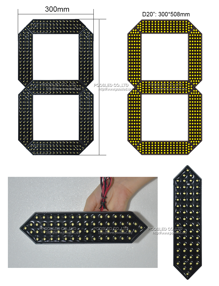 20 Inch Yellow Large Number Module 7 Segment Led Display - Buy Led ...