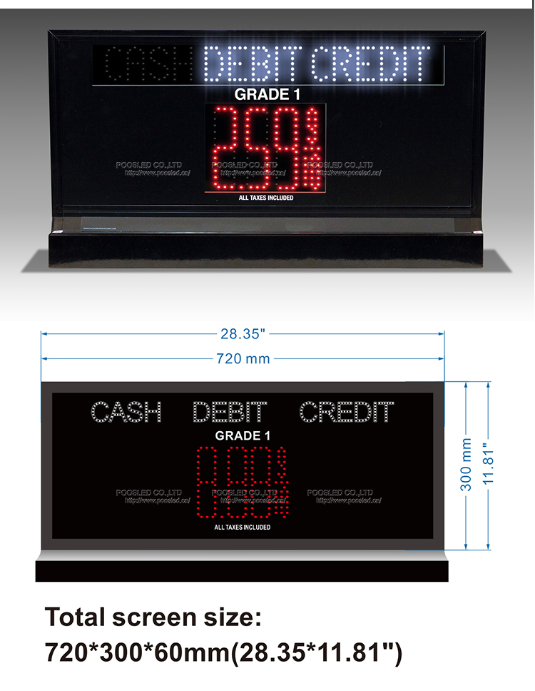 Factory Manufacture 5.0'' Led Pump Topper Gas Changer LED Gas Price ...