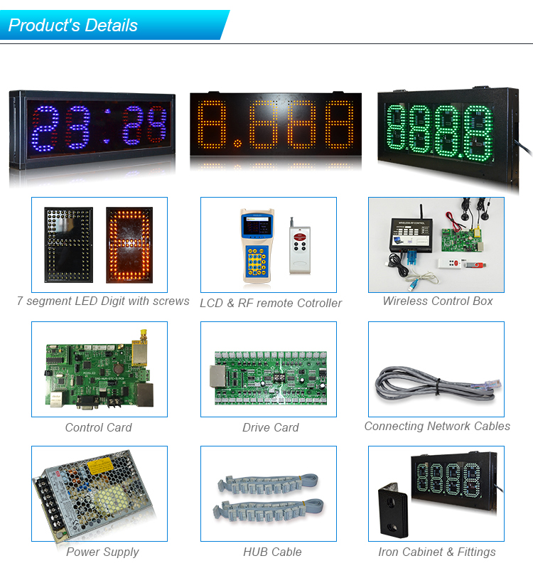 Outdoor LED Price Sign 8'' PCB 88.88 for Gas Station LED Price Display ...